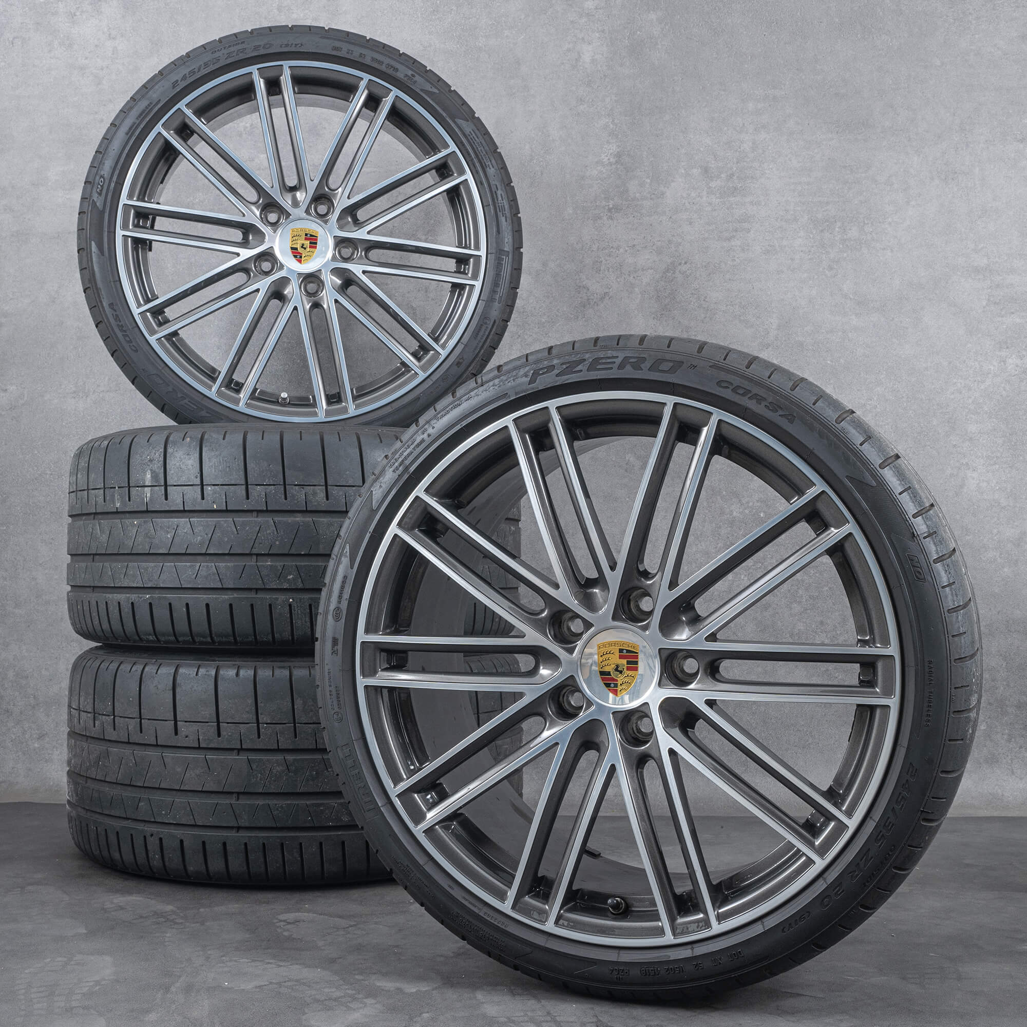 Original Porsche 20 inch 991 rims Turbo IV C2 summer tires summer wheels