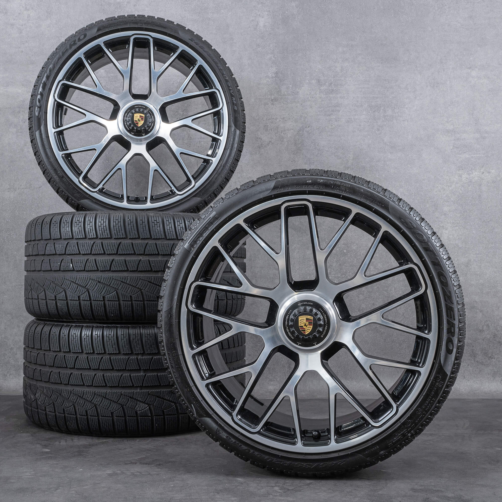 Original Porsche 20 inch 991 Turbo S GTS rims 9913621 winter tires ...