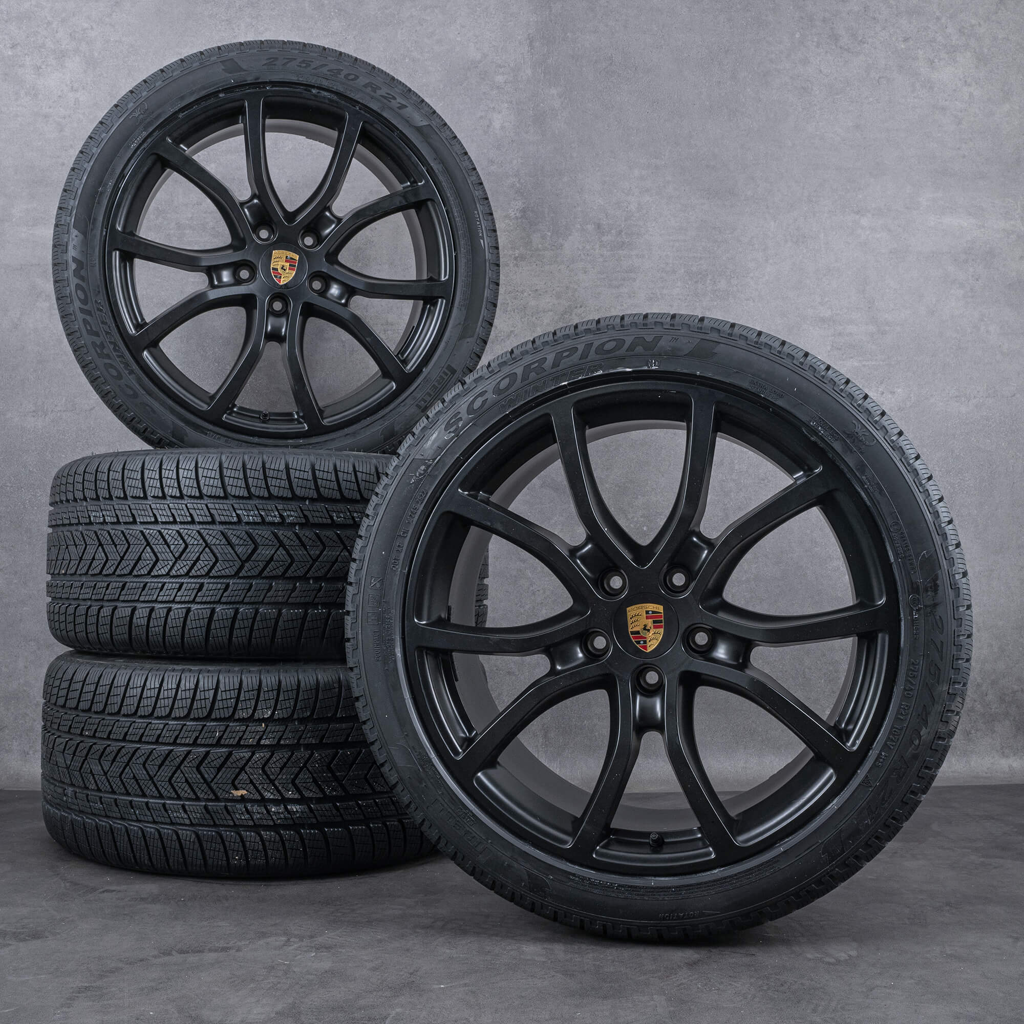 Originale Porsche Cayenne fælge 21 tommer 9Y0 9YA sommerdæk sommerhjul mat